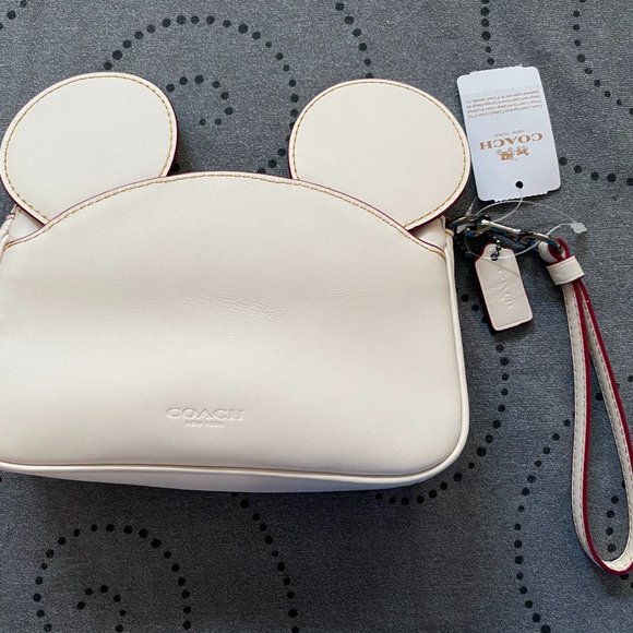 Coach | Bags | Coach Disney X Mickey Mouse Leather Ears Wristlet Purse ...